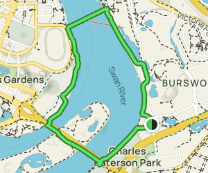 Swan River Foreshore Loop via Heirisson Island | Map, Guide - Western ...