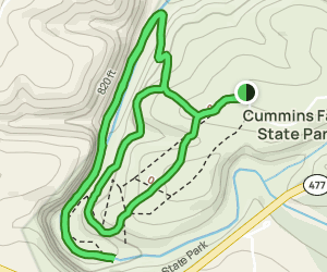 Cummins Falls Base Route via Falls Overlook Trail and Blackburn Fork ...