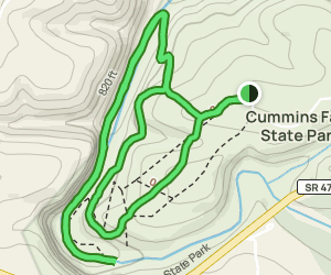 Cummins Falls Base Route via Falls Overlook Trail and Blackburn Fork ...
