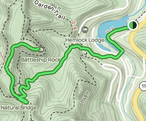 Lake Side, Original Natural Bridge, and Laurel Ridge to Battleship Rock ...