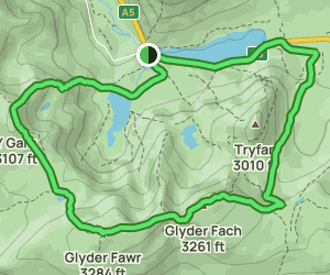 Y Garn, Glyder Fawr, Castell-Y-Gwynt and Glyder Fach Circular | Map ...