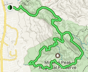 Mission Peak and Peak Meadow Loop from Ohlone College, California - 476 ...