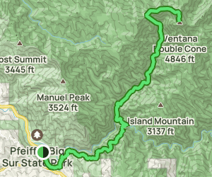 Double Cone Via Ventana Creek: 2 Reviews, Map - California | AllTrails