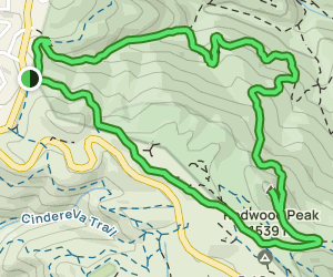 Tres Sendas to Redwood Peak and West Ridge Loop Moon Gate Loop: 1583 ...