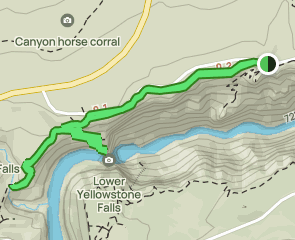 Brink of Lower Falls via North Rim Trail, Montana - 408 Reviews, Map ...