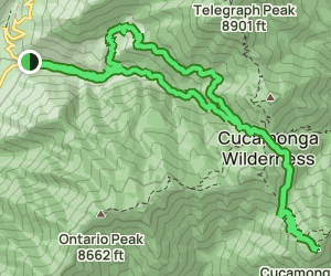 Cucamonga Peak Via Icehouse Canyon and Chapman Trail | Map, Guide ...