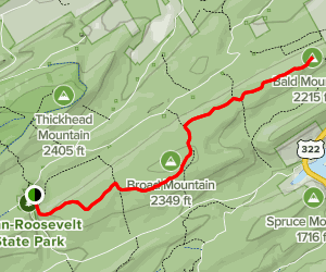 Mid-State Trail to Bald Mountain Via Penn-Roosevelt State Park | Map ...