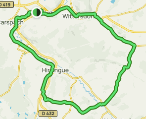 Sundgau Cycle Route n°4 - The Two Valleys, Haut-Rhin, France - Map ...