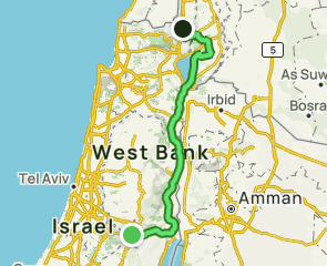 Jerusalem to Sde Eliezer via Sea of Galilee, Jerusalem, Israel - Map ...
