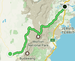 Braidwood to Nowra via Budawangs, New South Wales, Australia - Map ...
