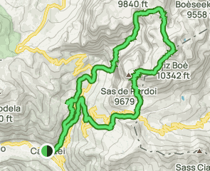 Anello Passo Pordoi - Piz Boè via Canazei, Trentino, Italy - Map, Guide ...
