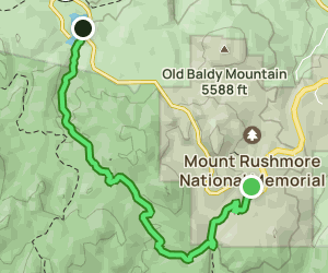 Horse Thief Lake from Mount Rushmore via Blackberry and Centennial ...