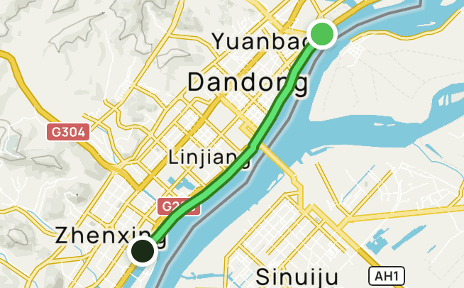 Yalu Jiang River Map