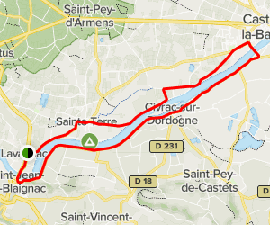 Fahrradrunde: Sainte-Terre nach Castillon-la-Bataille entlang der ...