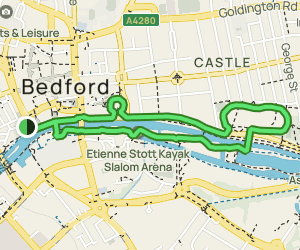 River Walk, Russell Park, and Bedford Castle - Bedfordshire, England ...