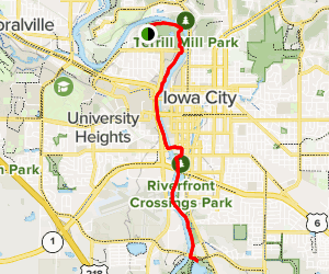 City Park and Terry Trueblood Recreation Area via Iowa River Trail ...